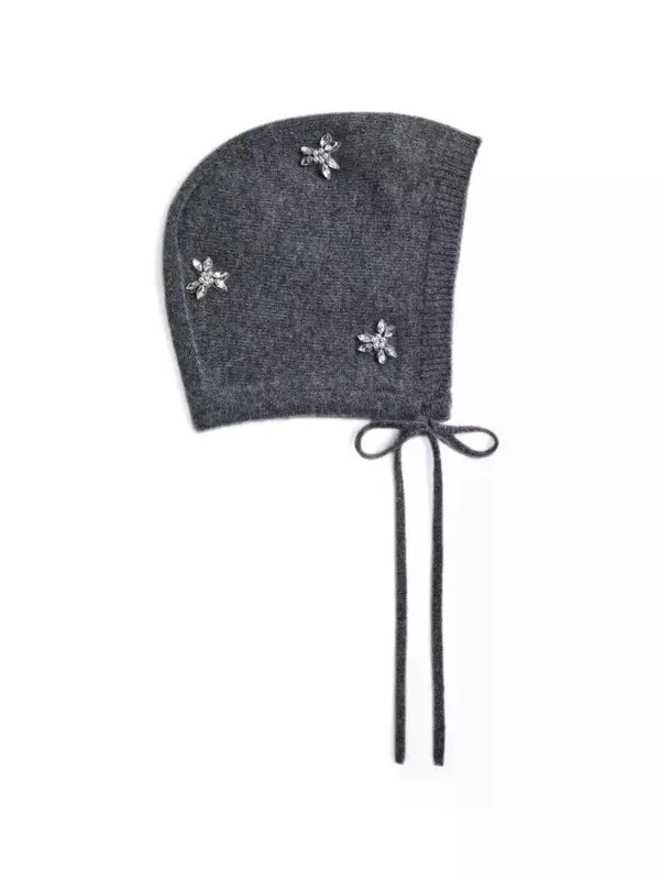 Simone Rocha Crystal-embellished Bonnet - Grey