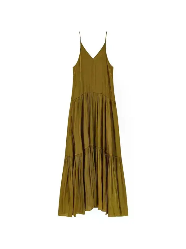 NO-IA Ruffled V-neck Maxi Dress