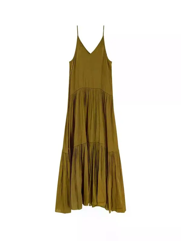 NO-IA Ruffled V-neck Maxi Dress