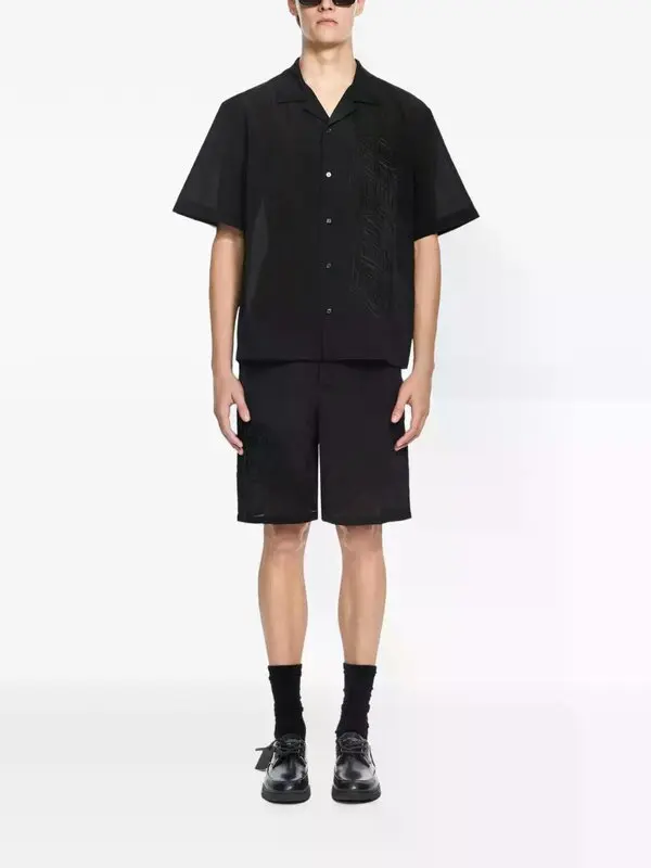 Off-White Handstyle Logo Organza Bowling Shirt