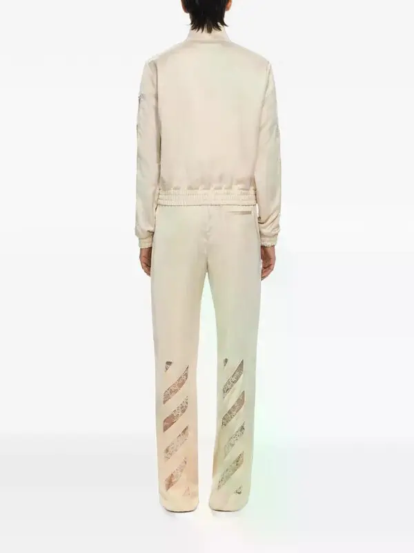 Off-White Diagonals Lace Satin Track Pants