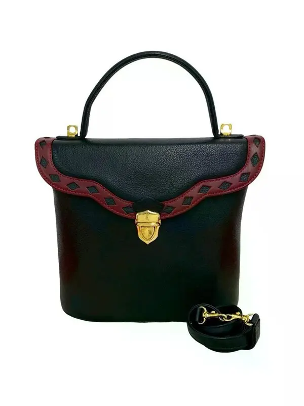 Saint Laurent 20th Century Diamond Cut Punching Top Handle Bag Satchel