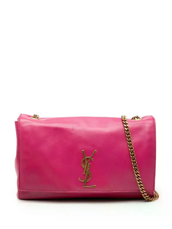 Saint Laurent 2022 Medium Smooth Calfskin And Suede Reversible Kate Crossbody Bag - Pink