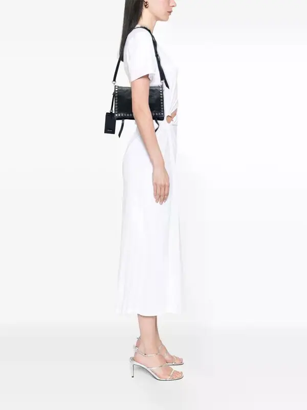 Prada 2000-2013 Glace Calf Studded Etiquette Flap Satchel