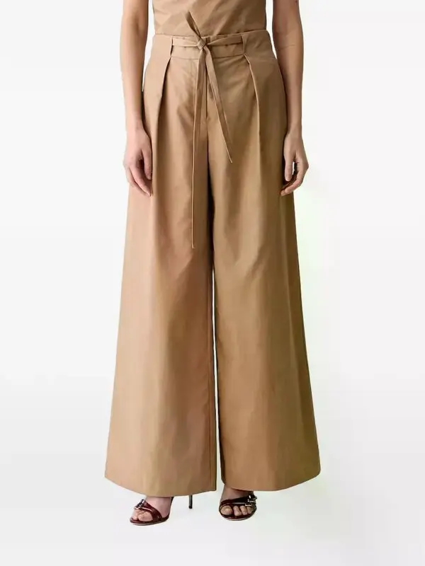 Karl Lagerfeld Belted Pleated Wide-leg Trousers