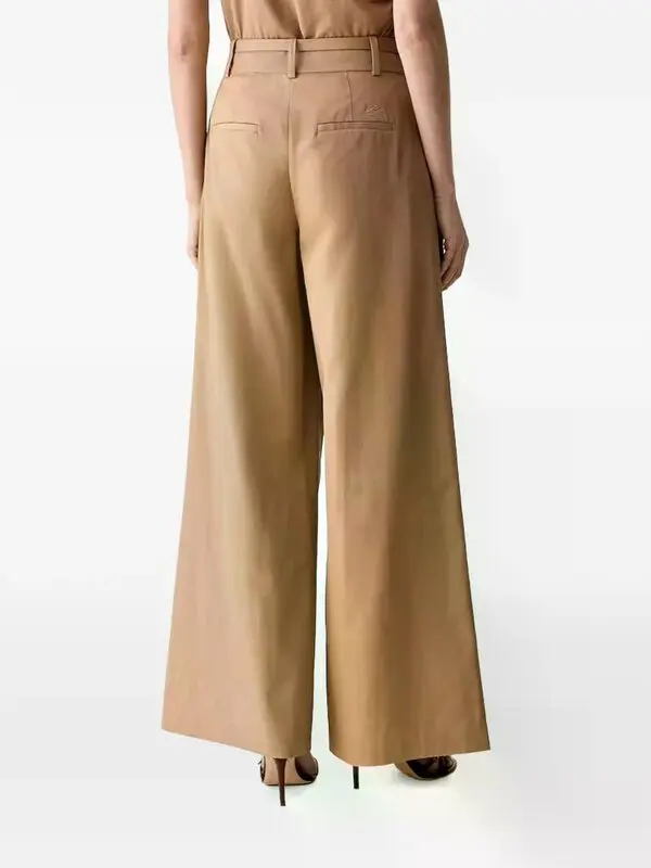 Karl Lagerfeld Belted Pleated Wide-leg Trousers