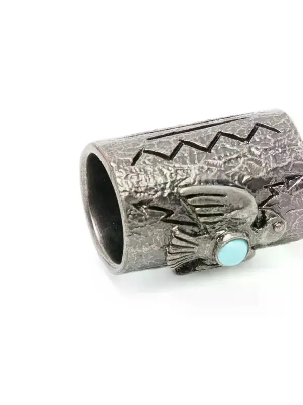 Valentino Garavani Engraved Eagle Ring With Turquoise - Grey