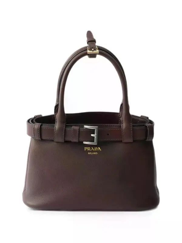 Prada Buckle Small Leather Bag With Belt
