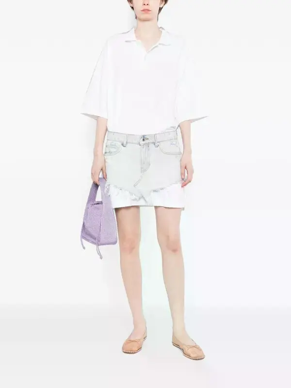 Alexander Wang Layered Denim Skirt Dress - White
