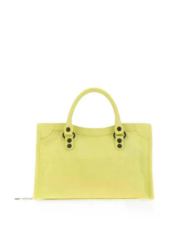 Balenciaga Le City Bag Small In Lemonade Arena Lambskin - Yellow