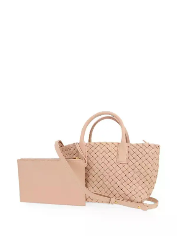 Bottega Veneta Mini Cabat Intrecciato Shoulder Bag - Pink
