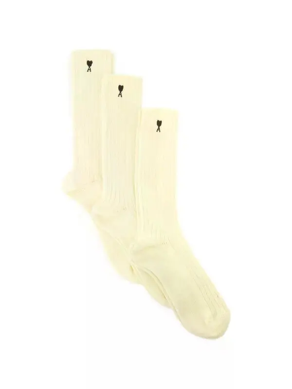 AMI Paris De Coeur Ribbed Socks Pack Of Three