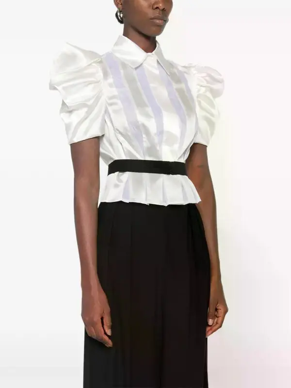 Elisabetta Franchi Puff Sleeve Belted Shirt