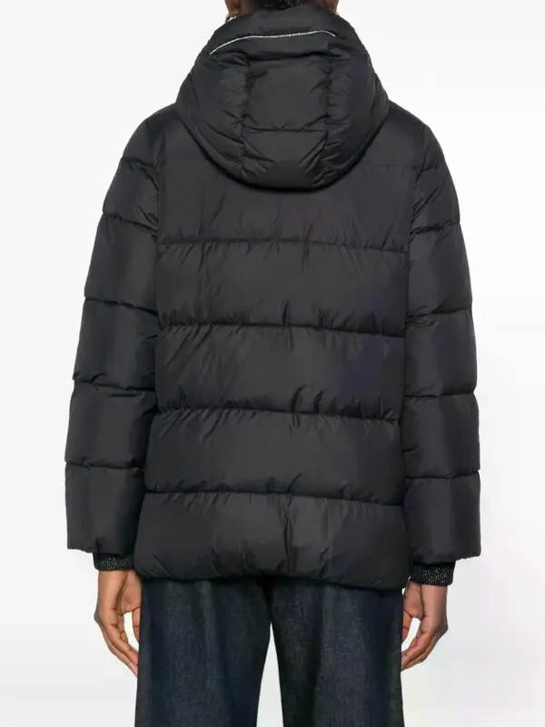 Peserico Hooded Padded Jacket With Silver-tone Hardware