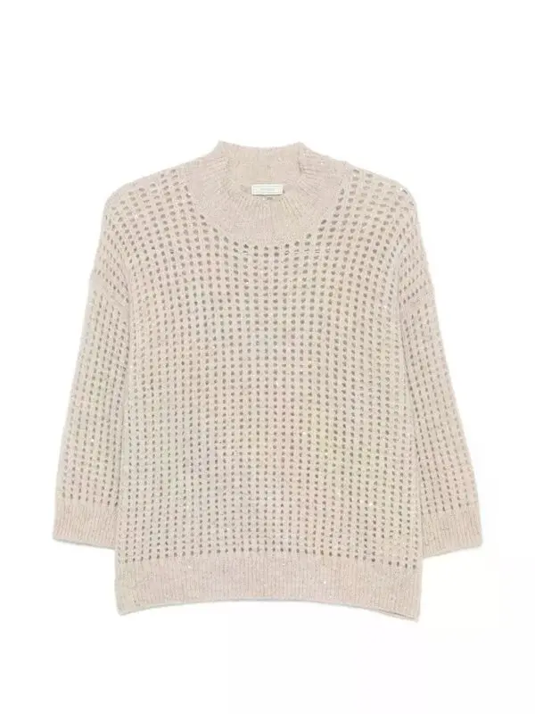 Peserico Sequin-embellished Open-knit Sweater