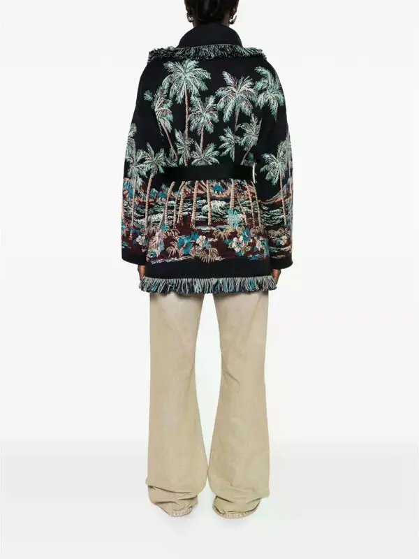 Alanui Hawaiian Palm Tree Intarsia Cardigan