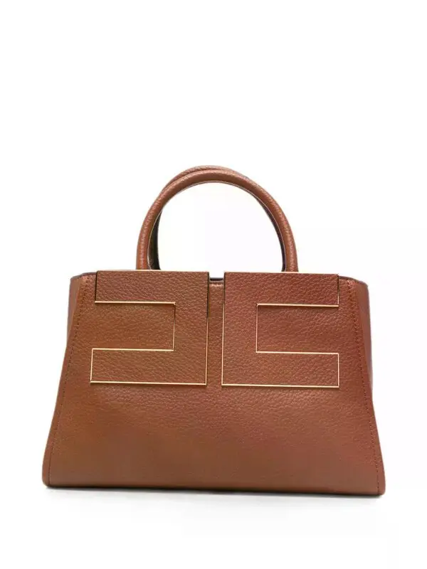 Elisabetta Franchi Logo-plaque Grained Tote Bag