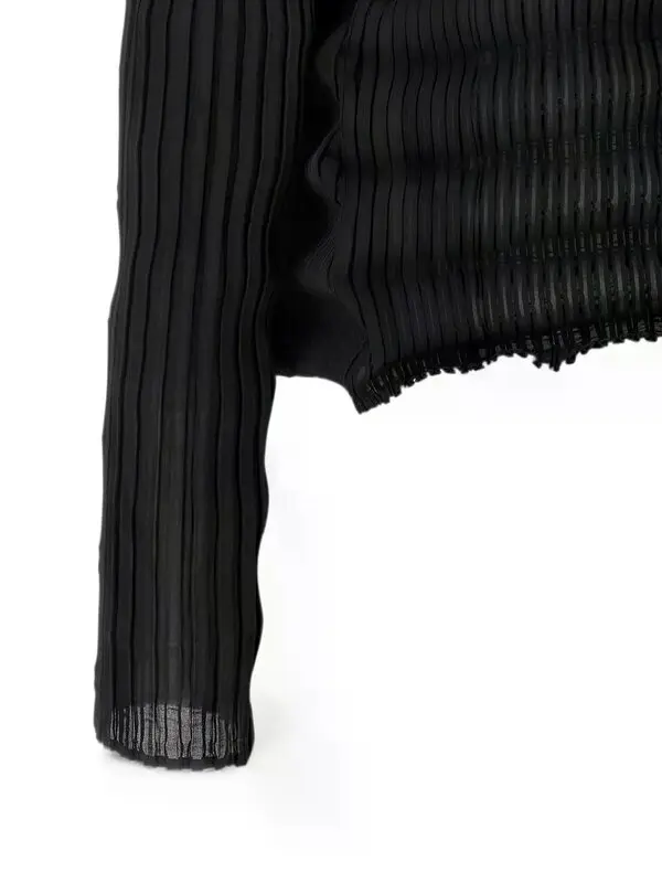 Issey Miyake Pleated Wave Pattern Cardigan