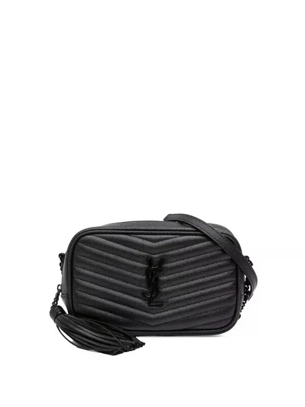 Saint Laurent 2021 Mini Grain De Poudre Monogram Monochrome Lou Camera Bag Crossbody Bag - Black