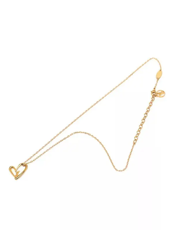 LOUIS VUITTON Tone Heart Pendant Necklace - Gold