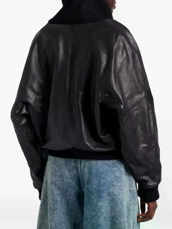 Magda Butrym Ribbed-knit Leather Jacket