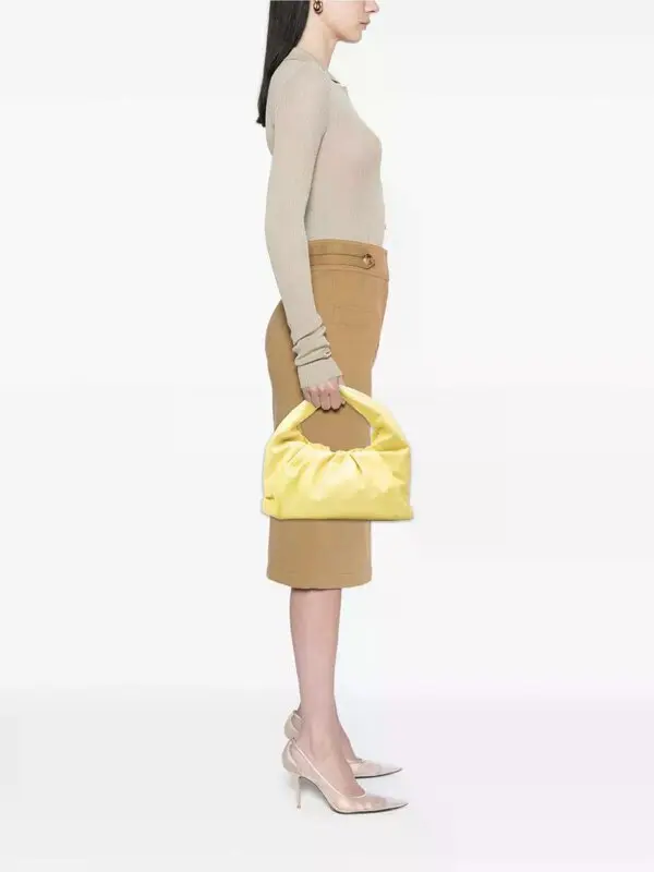 Bottega Veneta Lambskin The Pouch Shoulder Bag - Yellow