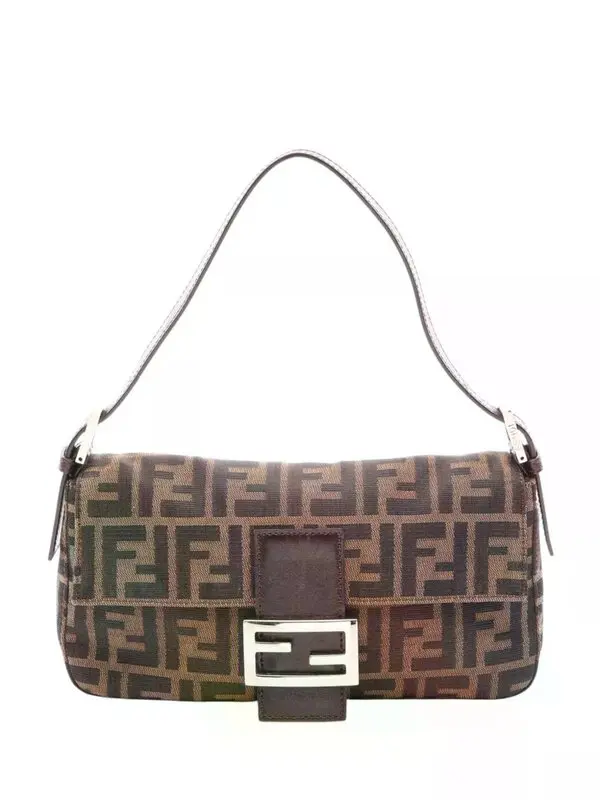 Fendi Zucca Canvas Baguette Shoulder Bag