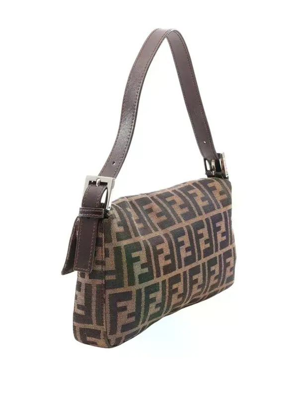 Fendi Zucca Canvas Baguette Shoulder Bag