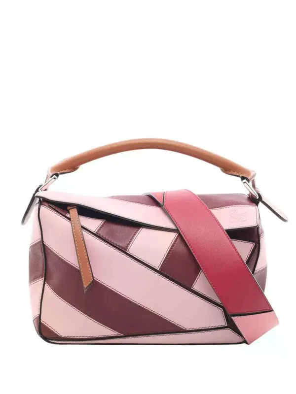 Loewe Small Calfskin Rugby Puzzle Satchel - Pink