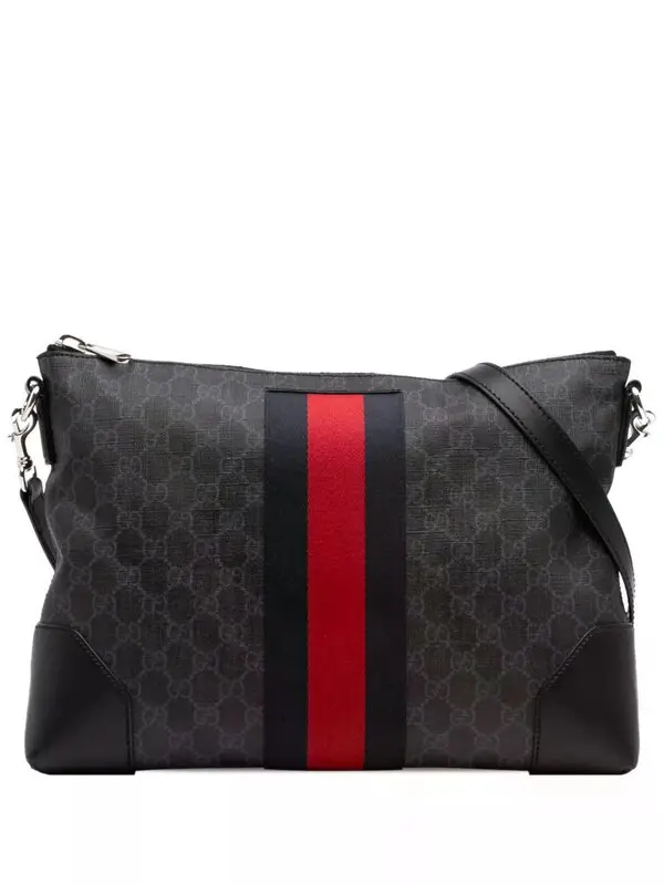 Gucci Gg Supreme Web Crossbody Bag - Black