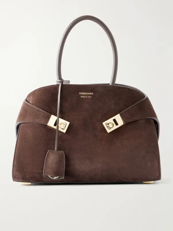 FERRAGAMO Hug Suede Shoulder Bag