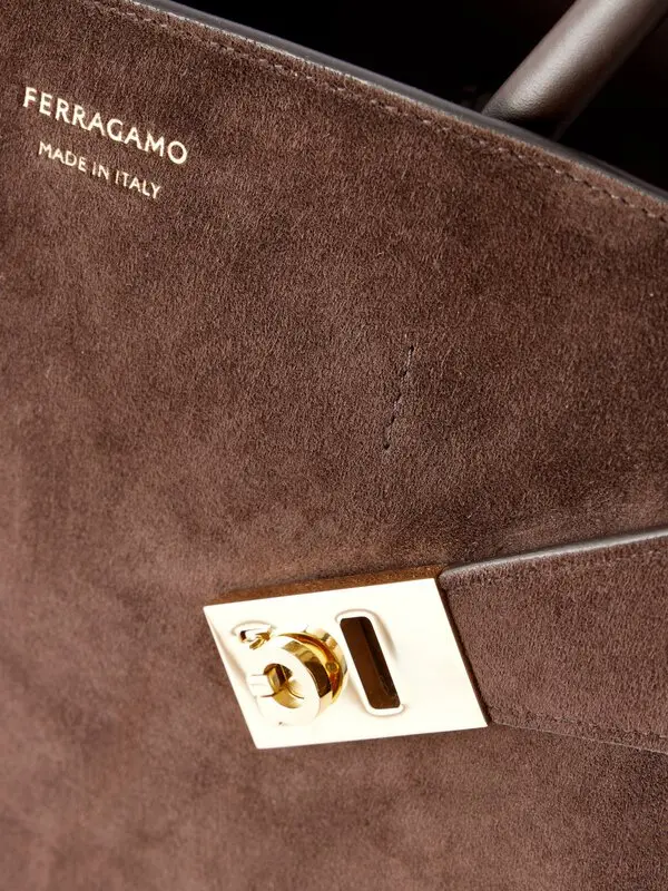 FERRAGAMO Hug Suede Shoulder Bag