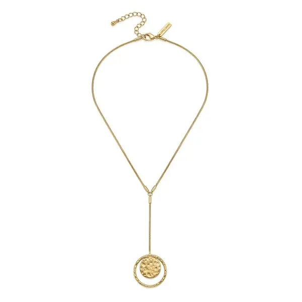 JAREDJAMIN Peacock Hammered Y Pendant Necklace - Gold