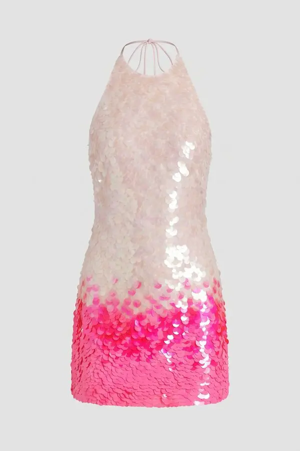 TWIN ARCHIVES Sequined Halterneck Mini Dress