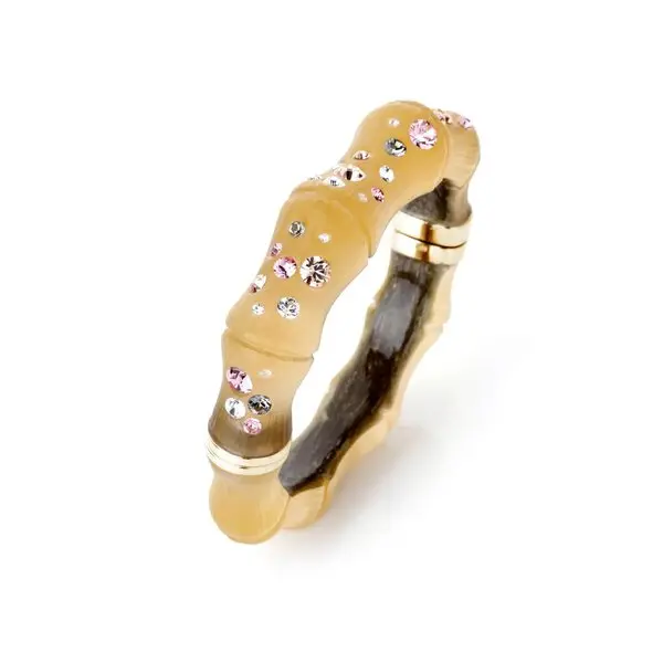 GOLD & HONEY Swarovski Crystal Bamboo Bangle - Gold