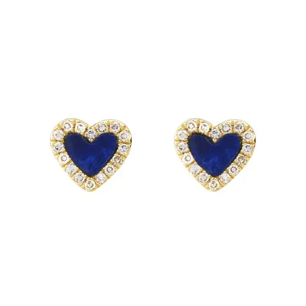 KAMARIA Mini Diamond & Lapis Stud Earrings - Blue