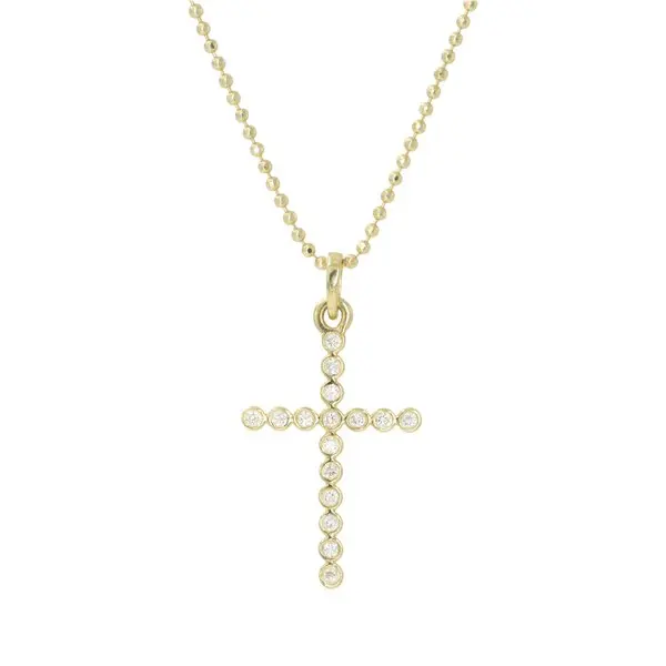 KAMARIA Diamond Cross Pendant Necklace In 14k Yellow - Gold