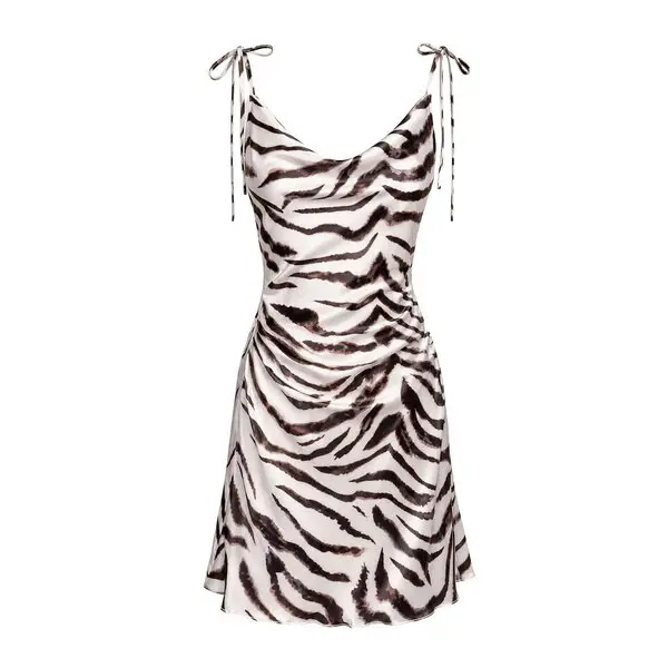 ALOMA STUDIO Nigme Mini Mesh Dress Zebra