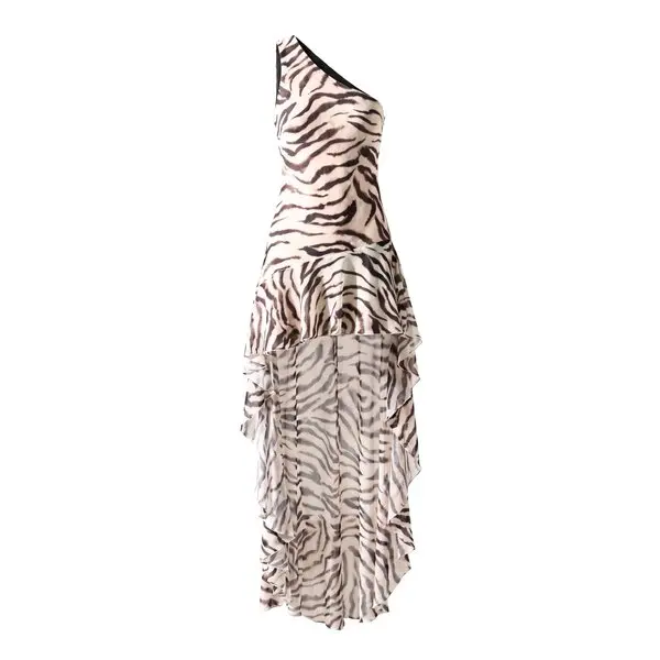 ALOMA STUDIO Sirène Maxi Mesh Dress Zebra - Yellow