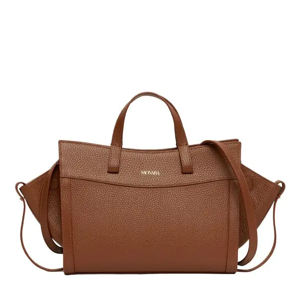 SAONARA BRAND Mini Shopping Bag Chestnut Leather