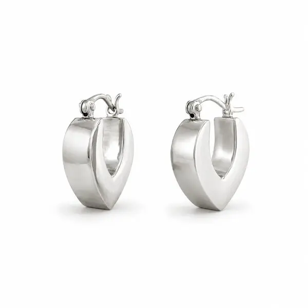 GOLD & HONEY Small Marquise Hoop Earrings - Silver