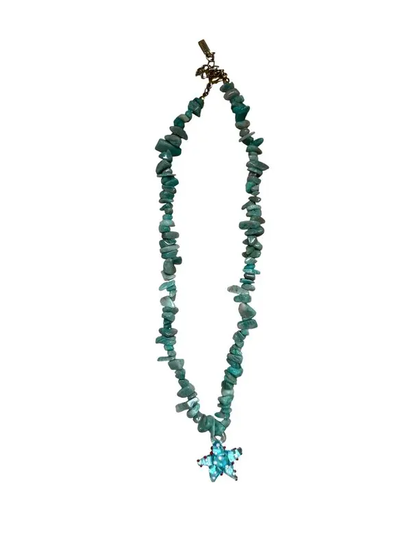 LAINE STUDIO Estrella Azul Water Salt Necklace With Crystal Starfish Charm - Blue