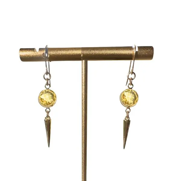 Rachel Nathan Gold / Yellow Classic Hook: Yellow & Gold Spike Earrings