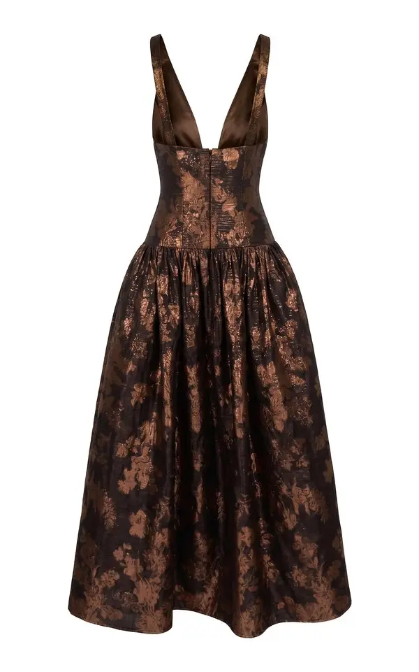 ALEXANDRA PIJUT Nicolette Dress Espresso Lame