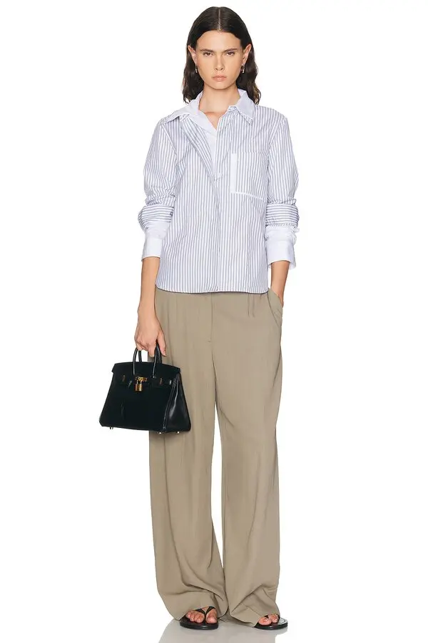 TWP Double Layer Boyfriend Top In White