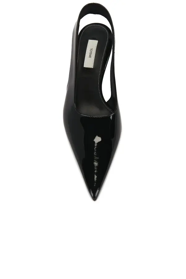 TOTEME Classic Patent Slingback Heel - Black