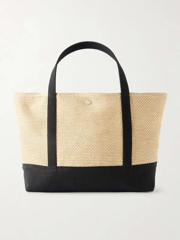 TOTEME Canvas-trimmed Raffia Tote