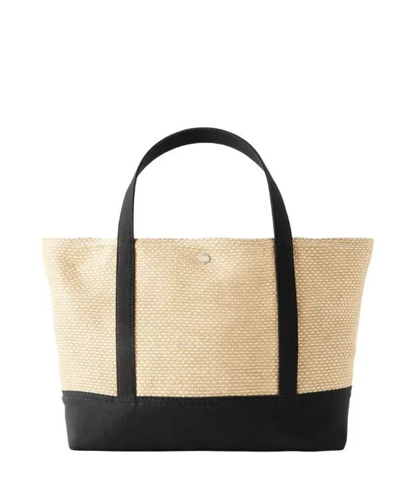 TOTEME Canvas-trimmed Raffia Tote