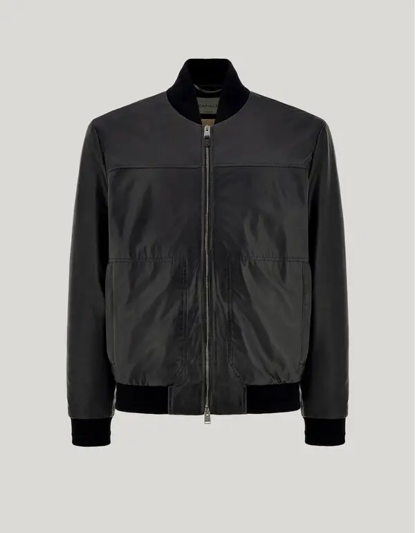 Canali Nappa Leather Bomber Jacket