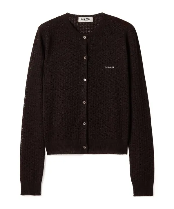 Miu Miu Crew Neck Button-up Cardigan